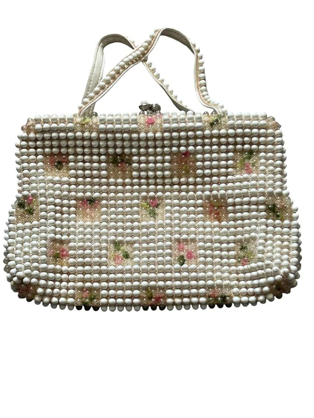 Grandee Bead | Bags | 94s 50s Vtg Grandee Bead Bead Purse Pink Flowers ...